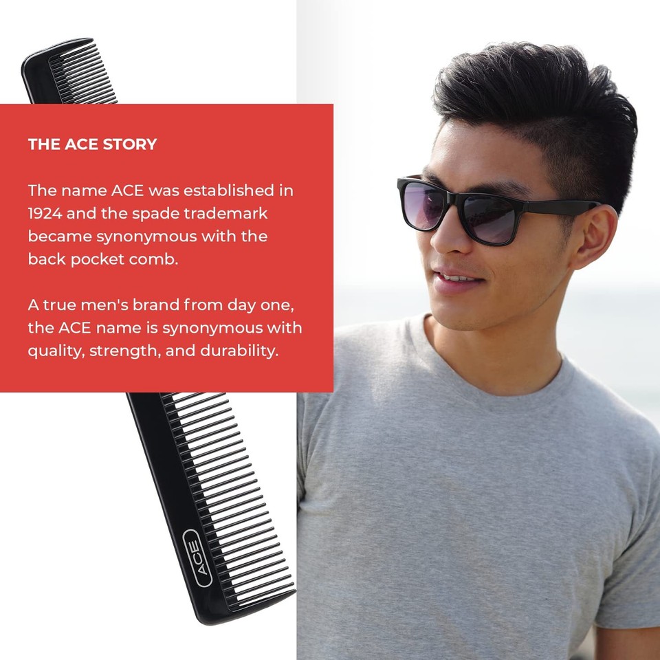 Ace Ace All Purpose Hair Comb 7 Inch Black Great For All Hair Types ...