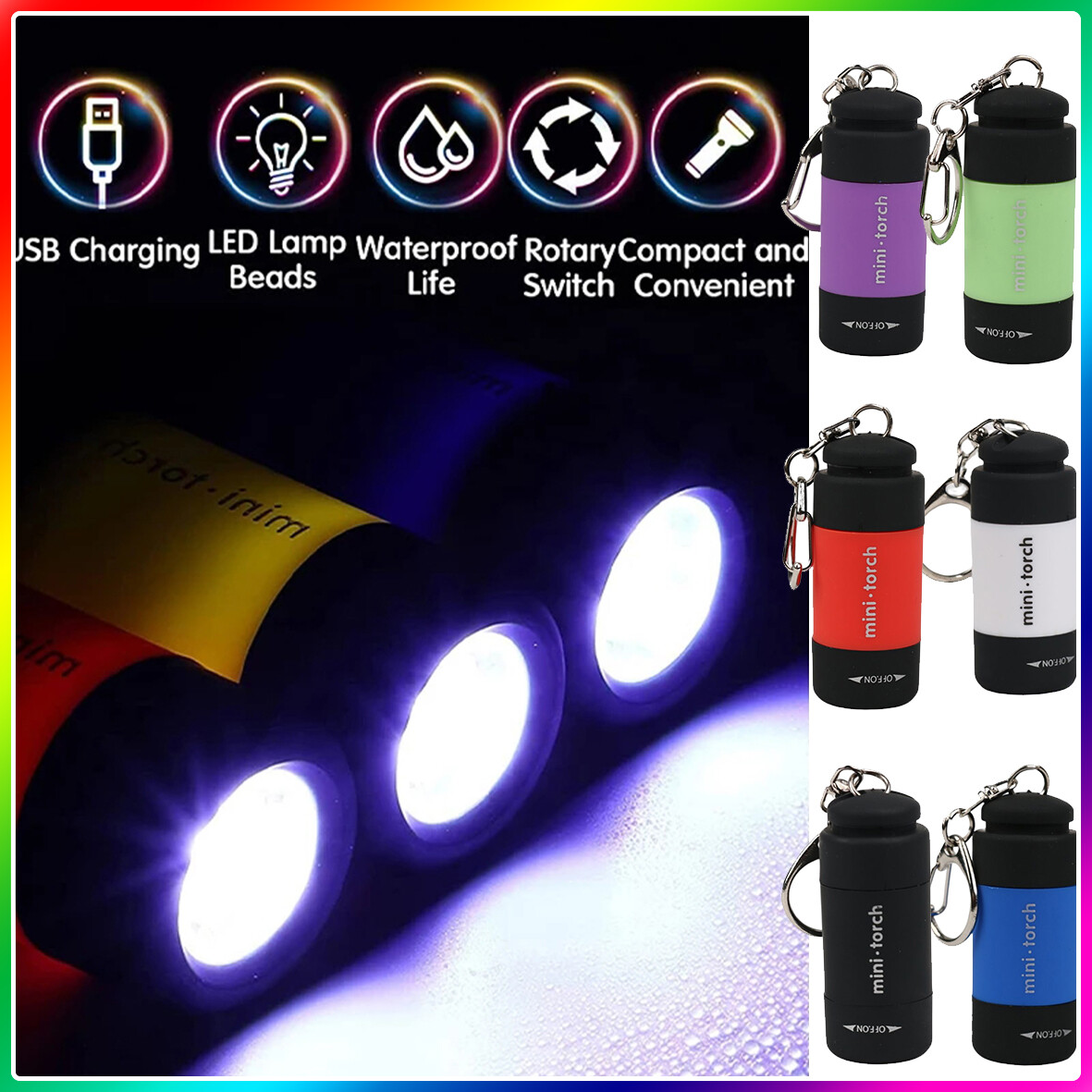 Mini Motion Sensor Light Keychain Photon MicroLights, Light & Color: