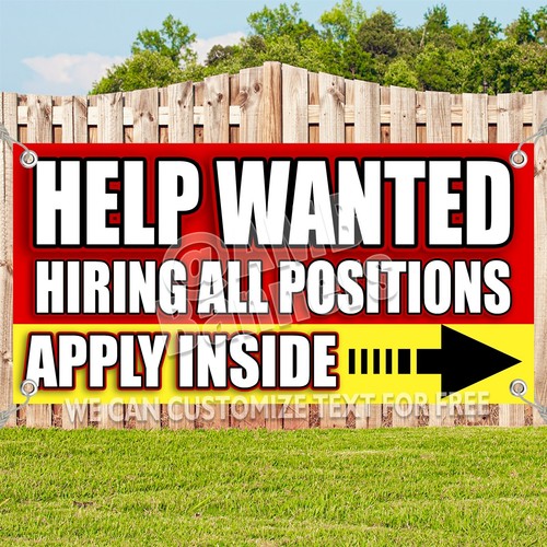 Vinyl Banner Multiple Sizes Help Wanted Apply Inside #2 Business ...