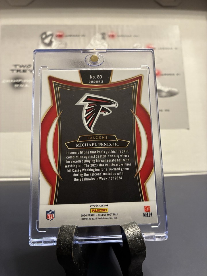 2024 Panini Select -Michael Penix Jr. #80 Color Match Black & Red Shock ...