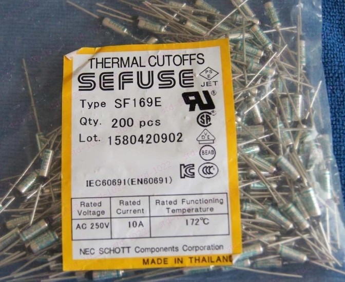 SF169E SEFUSE Cutoffs NEC Thermal Fuse 172°C Celsius Degree 10A 250V ...