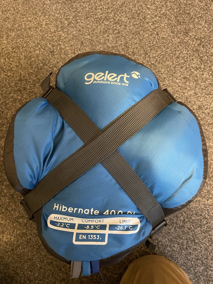 Gelert Hibernate 400 DL 3/4 Season sleeping Bag And Ground Sheet, Used ...