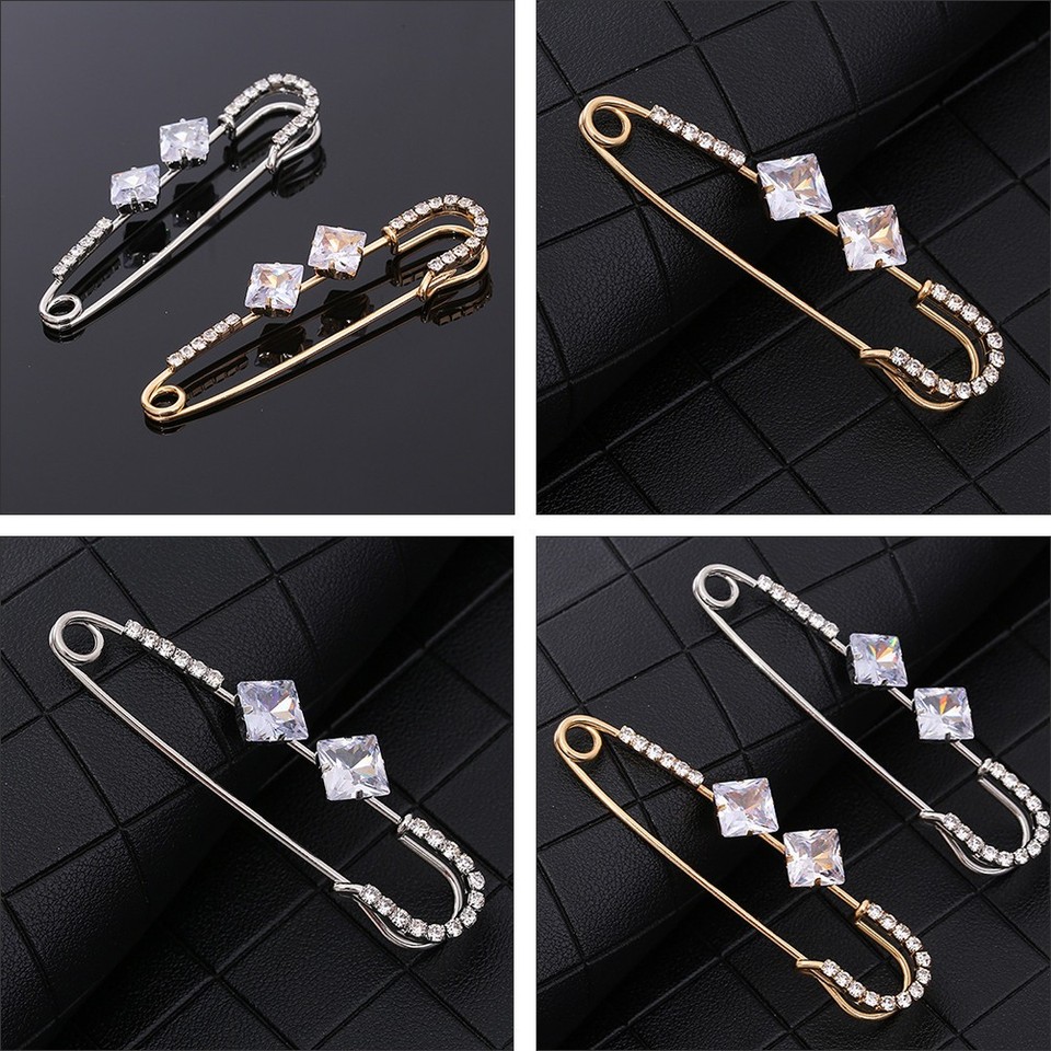 2 Pcs Scarves Pin Buckles Shawl Scarf Clip Safety Metal Elegant Clips ...