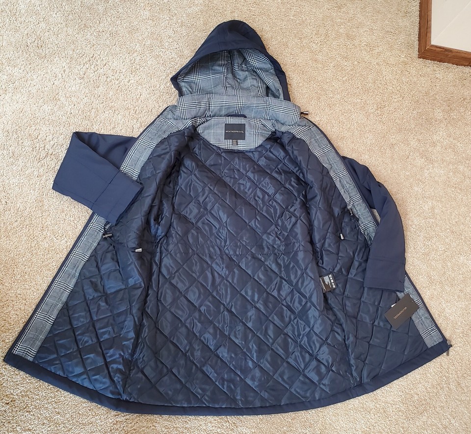 Weatherproof Hooded Midweight Anorak Rain Jacket Navy Women's Small ...