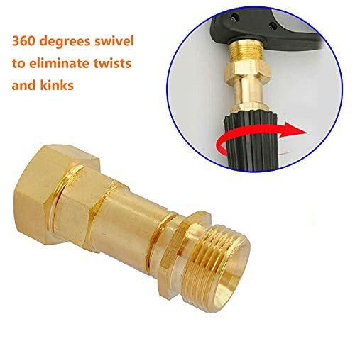Pressure Washer Gun Adapter Swivel Joint M22-14mm Connector To Hose ...
