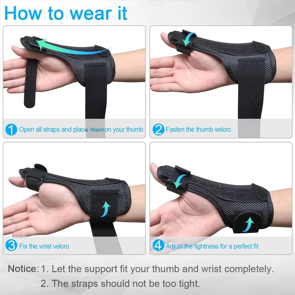 Universal Soft Thumb Wrist Brace Long COMBO for CMC MCP Pain Relief ...