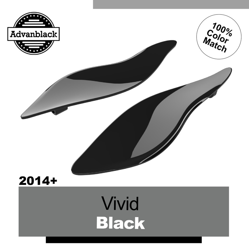 Vivid Black Air Deflectors Batwing Fairing Deflectors Wind Fits 2014 ...