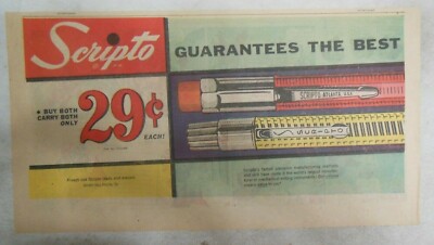 Scripto Pens & Pencils Ad: The Best in Writing ! 1940's Size: 7 x 15 in ...