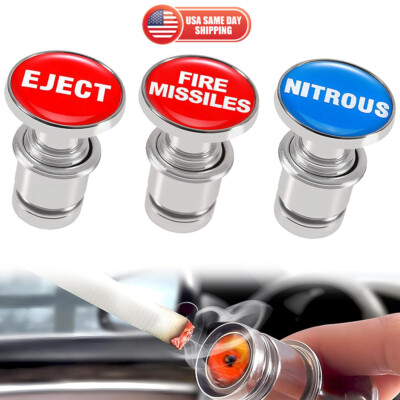 3x Universal 12V Car Cigarette Lighter Cover Fire Missile Eject Button ...