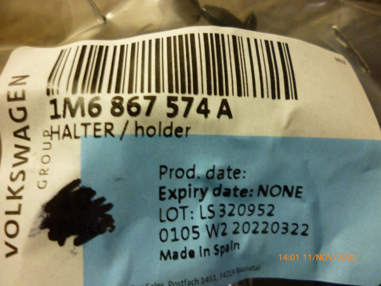 NEW GENUINE VW SEAT AUDI SKODA PARCEL SHELF STRAP PINS x2 1M6867574A | eBay