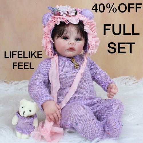 Girl Doll Baby Newborn Realistic Simulator Silicone Lifelike Full Set ...
