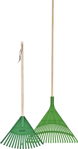 Adult and Kids Garden Rakes with Hardwood Handle to Sweep Leaves -2 ...