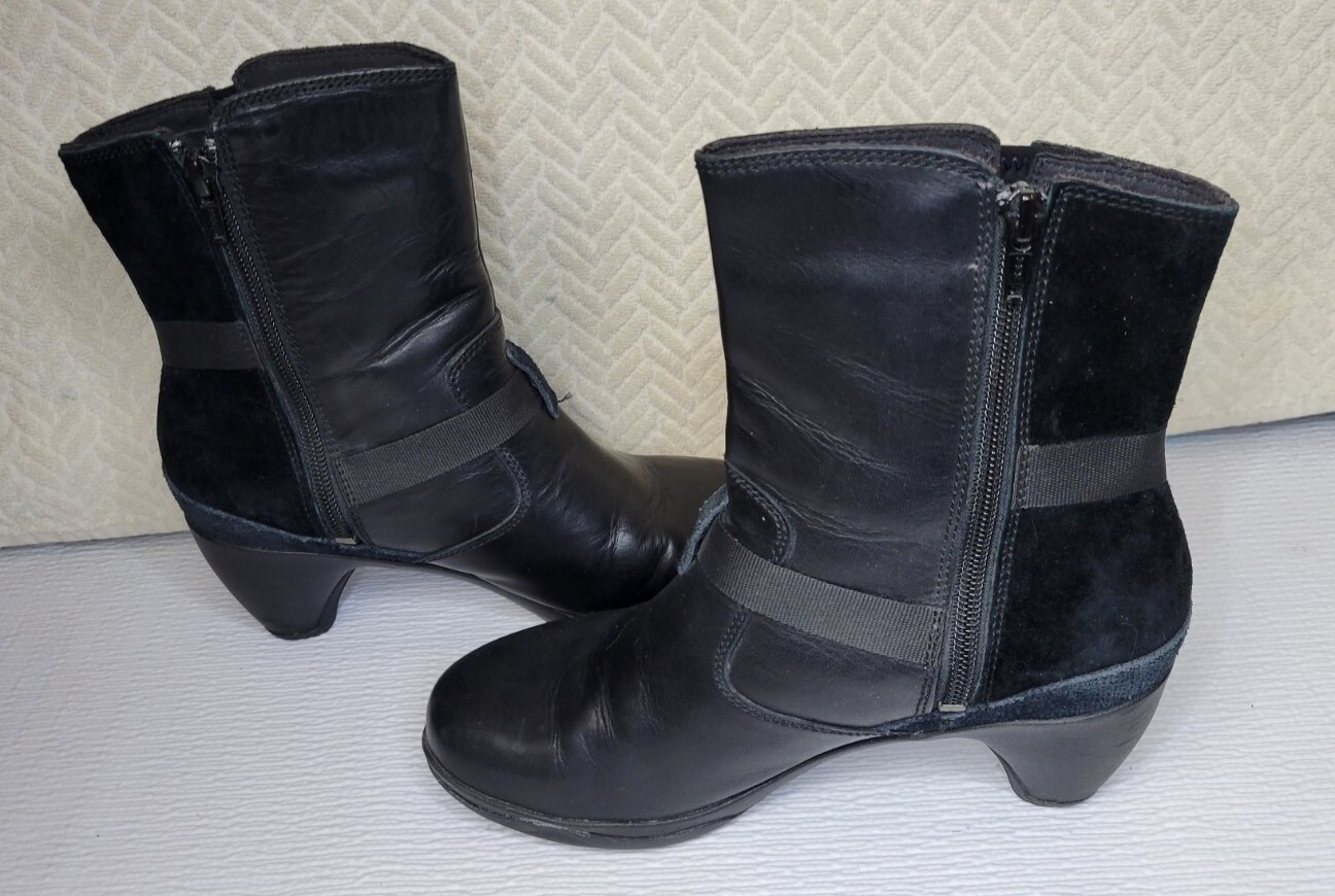 Merrell Evera Fade Womens Black Leather Suede Side Zip Ankle Boots Size ...