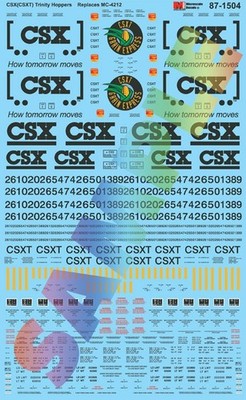 Microscale 87-1504 HO CSX Trinity Hoppers 3Bay Covered CSXT Grain ...
