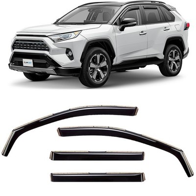 Custom Fit Dark Smoke Window Deflectors For Toyota Rav4 2019 To 2025 | eBay