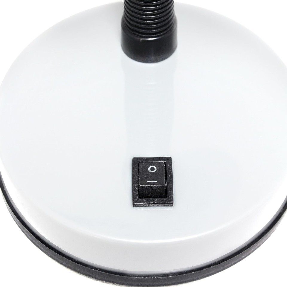 Simple Designs LD1003-WHT Basic Metal Desk Lamp with Single Pack, White ...