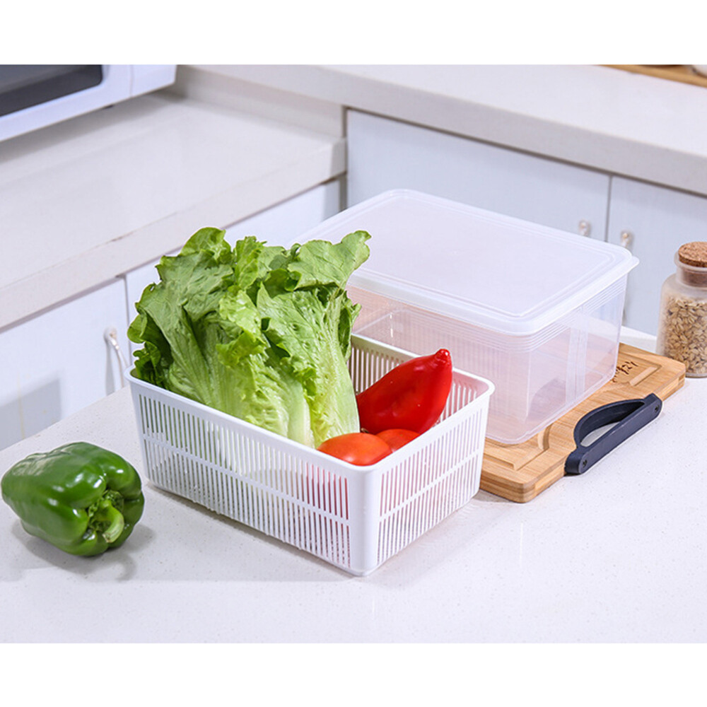 Salad Crisper Kitchen Storage Box Fridge Storage Boxes Fruit Fresh Box ...