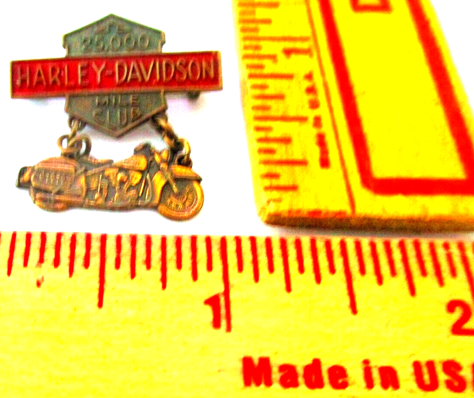 Harley 25,000 mile pin vintage 50s HD classic collectible pinback ...