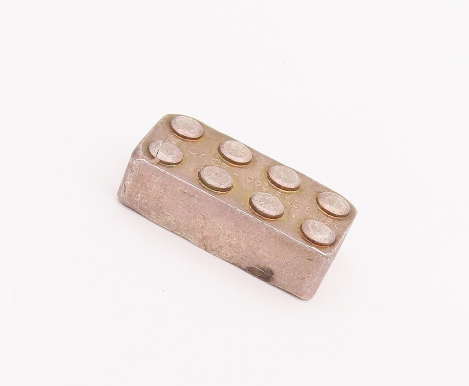 925 Sterling Silver Vintage Rectangular Toy Block Carved Heavy Block ...