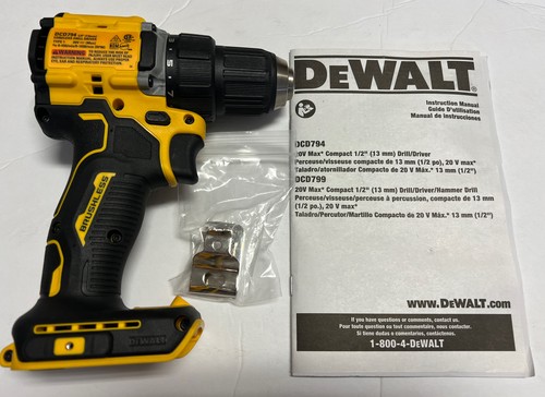 NEW DEWALT DCD794 20V MAX 1/2" Atomic Compact 2-Speed Brushless Drill ...