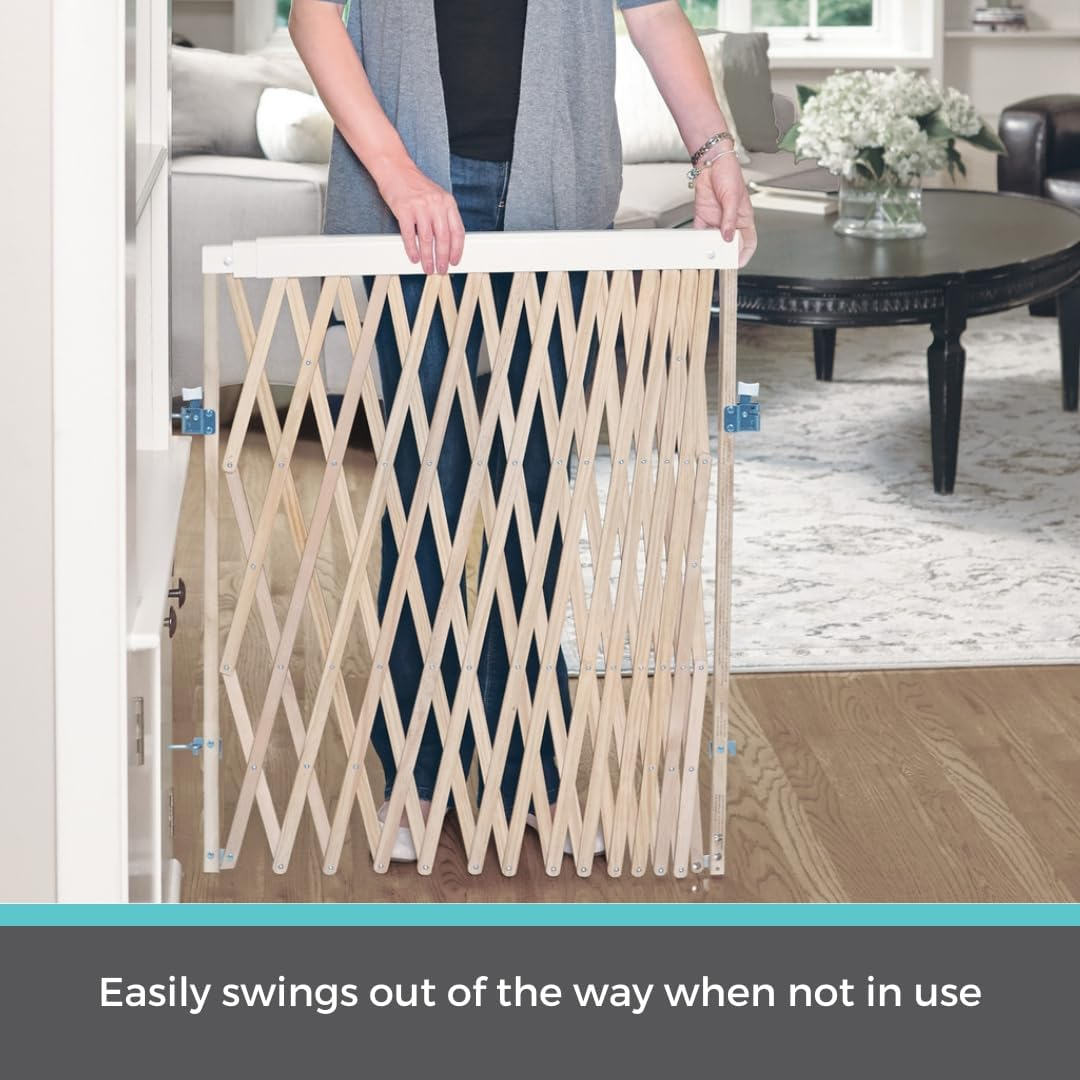 Expandable Swing Wood Gate: Extra Wide Baby Gate Fits 24" - 60" Wide ...