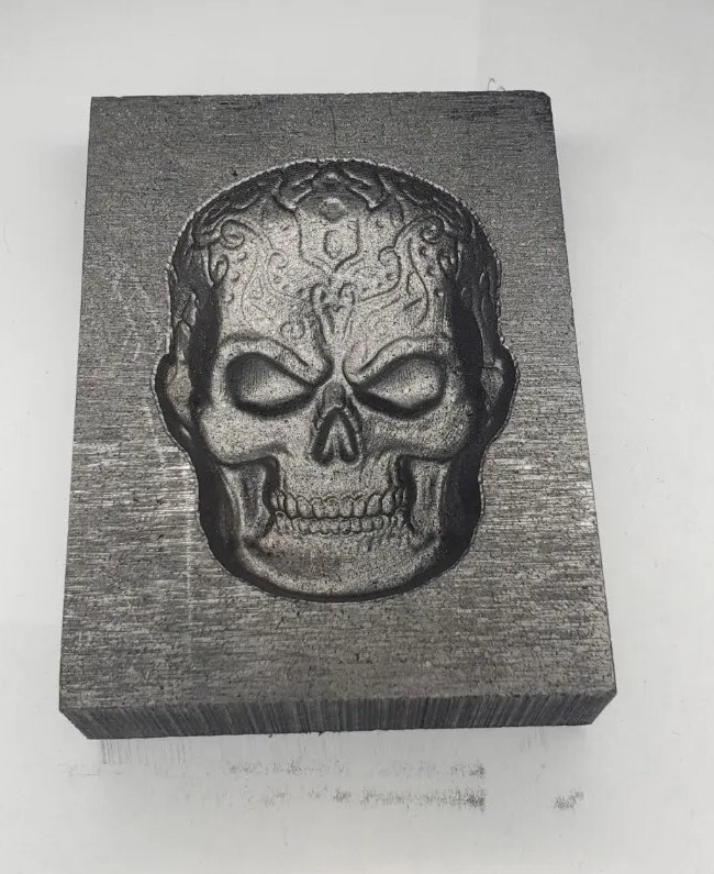 Copper Skull 8.5 Ounce 3D Graphite Ingot Mold Gold Silver Copper Tin ...
