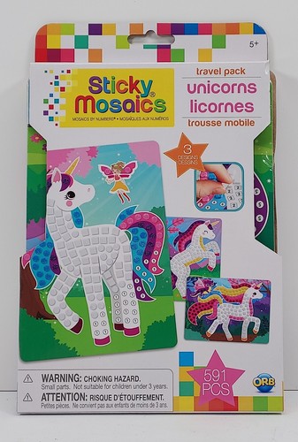Orb Factory Kids Sticky Mosaics Unicorns Travel Pack Craft Kit 591 Tiles NEW | eBay