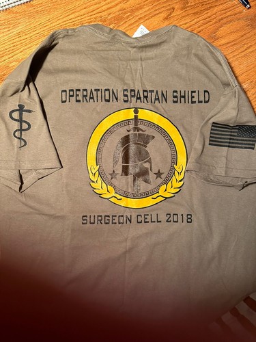 Operation Spartan Shield T-Shirt Surgeon Cell Brown | eBay