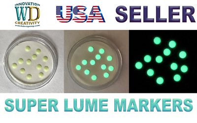 Watch Dial Hour Markers 12 pieces ULTRA Green LUME Round 2.1mm Numerals ...