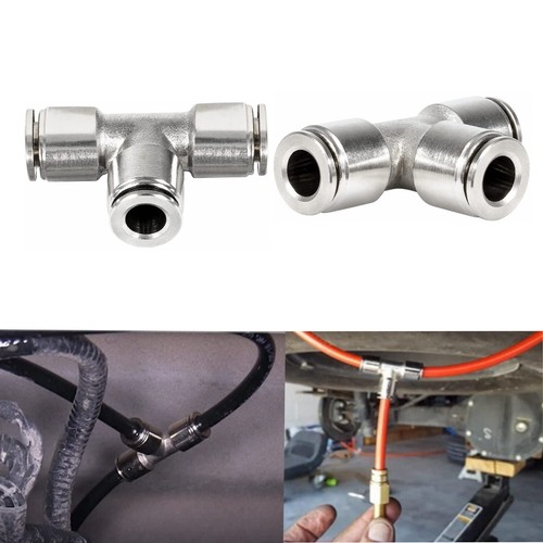 2 Pack Air Line T-Fittings 1/4" Union Tee Coupler Push Connect Fitting ...