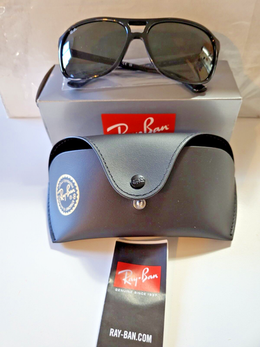 Ray Ban CATS 4000 black/green RB4128 601 60 sunglasses NEW | eBay