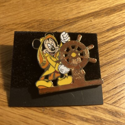 Disney Pin Mickey Mouse w Yellow Rain Slicker Steering Boat - CAST ...