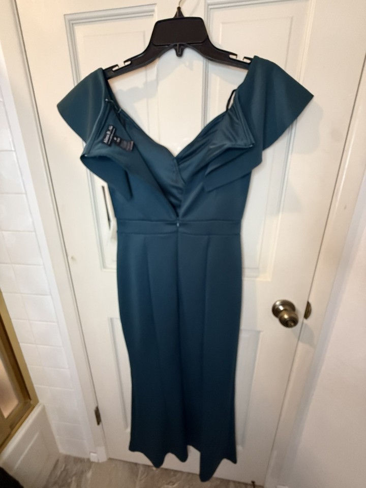 NWT Alexa B Nites 4T Off Shoulder Gown Teal Blue Green | eBay