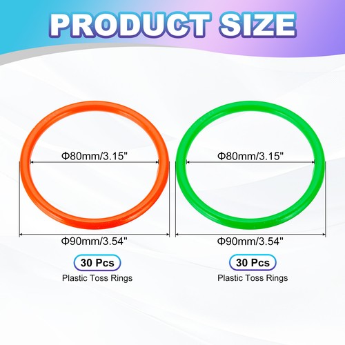 Plastic Toss Ring 3.15 Inch, 60 Pack Sport Rings Toss for Carnival ...