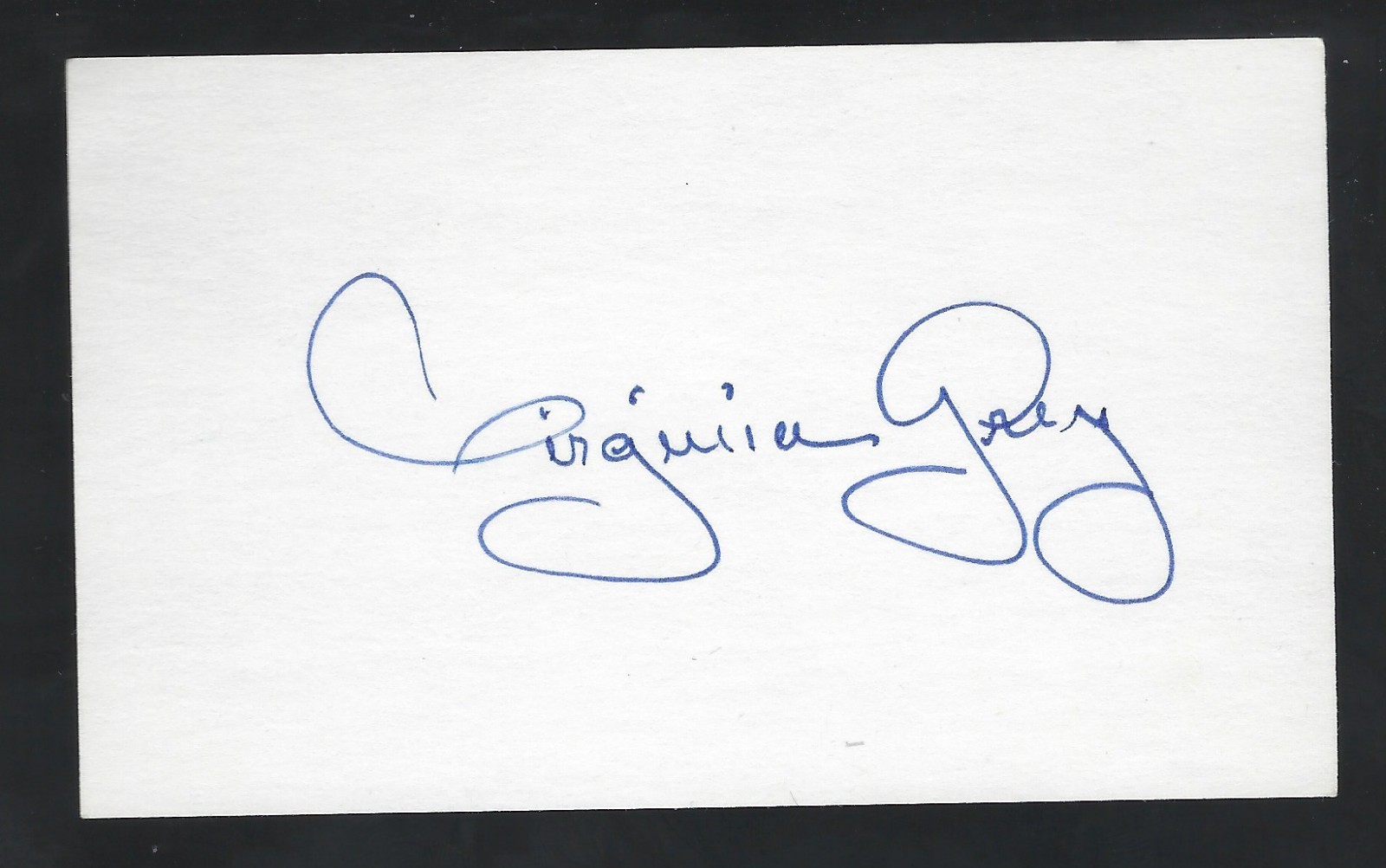 VIRGINIA GREY 1917-2004 - HOLLYWOOD ACTRESS HAND SIGNED 5x3 WHITE CARD ...