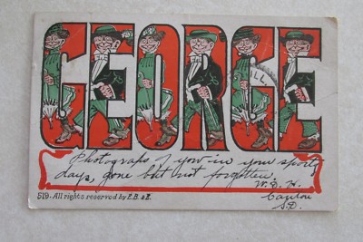 d371 vintage postcard Name George E B & E 1907 George McMinn Warren ...