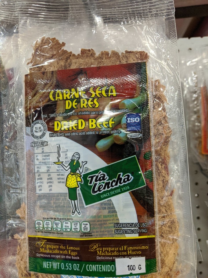 X2 TIA LENCHA MACHACADO CARNE SECA SHREDDED BEEF JERKY 100gr MONTERREY ...