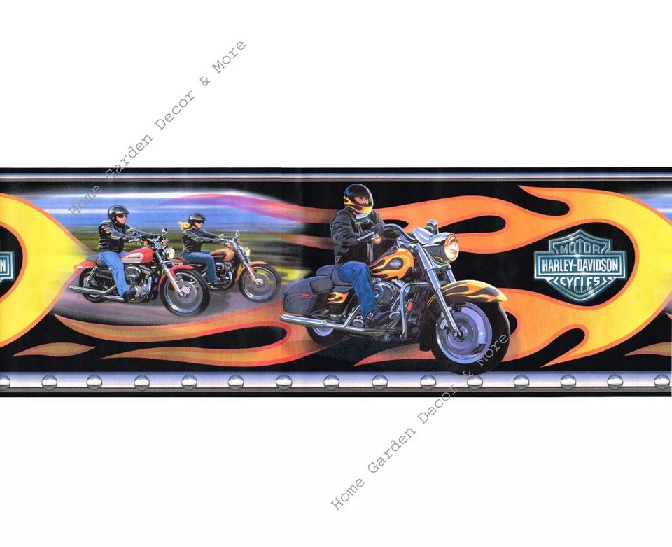Genuine HARLEY DAVIDSON Motorcycles Bikers Orange Flames Wallpaper ...
