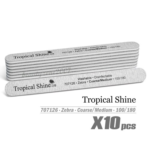 Tropical Shine Zebra Nail File 100/180 #707126 x 10 Pcs - Coarse/Medium ...