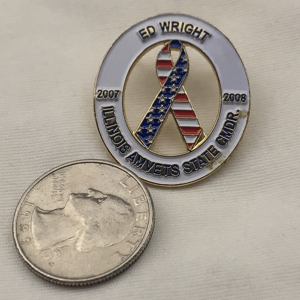 AMVETS Illinois State Commander Pin USA Ed Wright 2007-2008 | eBay