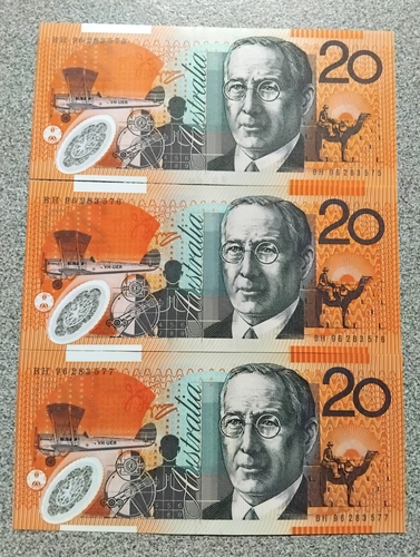 1996 $20 x 3 Consec Polymer Australia Banknotes Fraser/ Evans ...