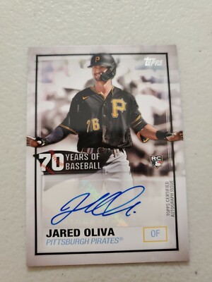 JARED OLIVA 2021 TOPPS SERIES 2 RC AUTO 70 YRS OF BASEBALL PIRATES ...