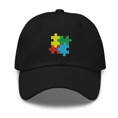 Autism Puzzle Symbol Cap Adjustable Hat Autism Awareness Cap | eBay
