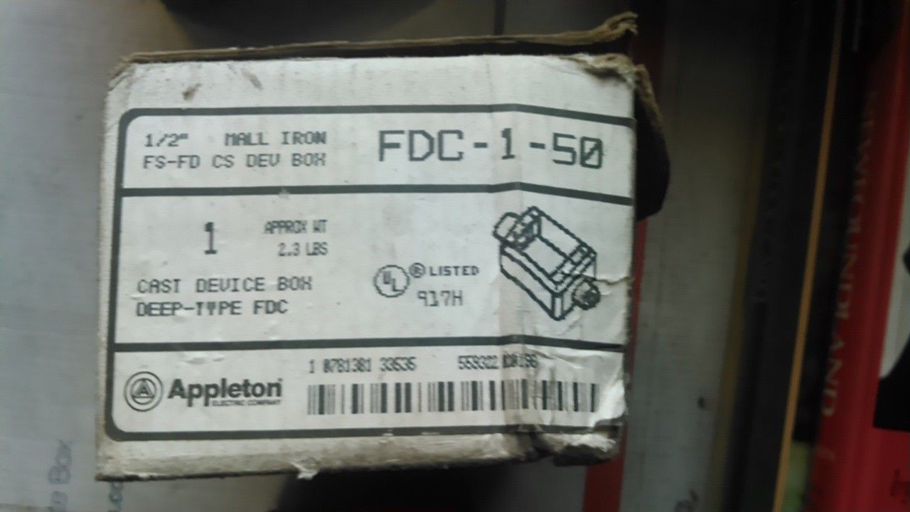 two Appleton " Deep Single Gang Cast Hub Device Box FDC-1-75/fdc-1-50 ...