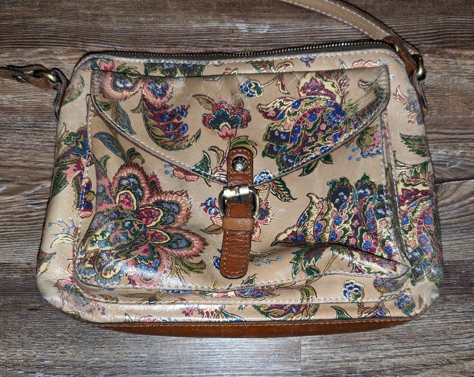 Patrisha Nash Avellino French Tapestry leather crossbody purse | eBay
