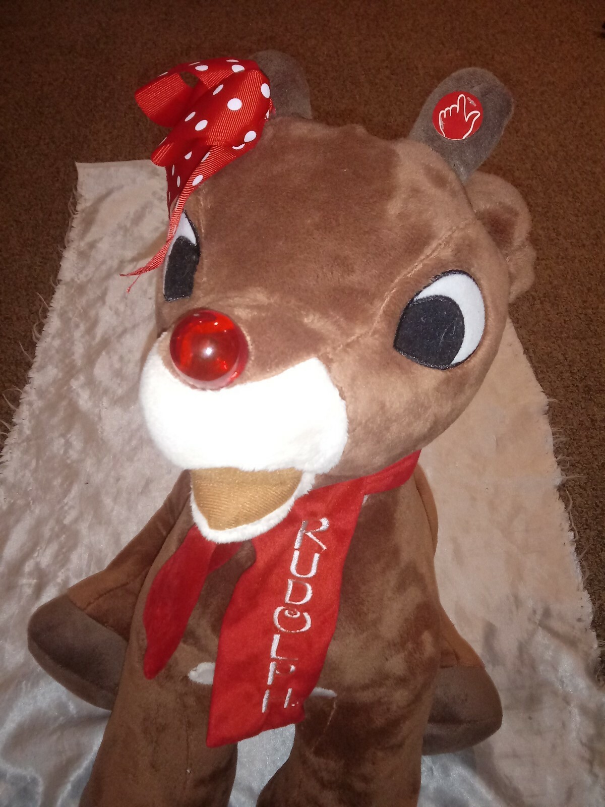 RARE LARGE SIZE DANDEE RUDOLPH THE RED NOSED REINDEER LIGHT UP MUSICAL ...