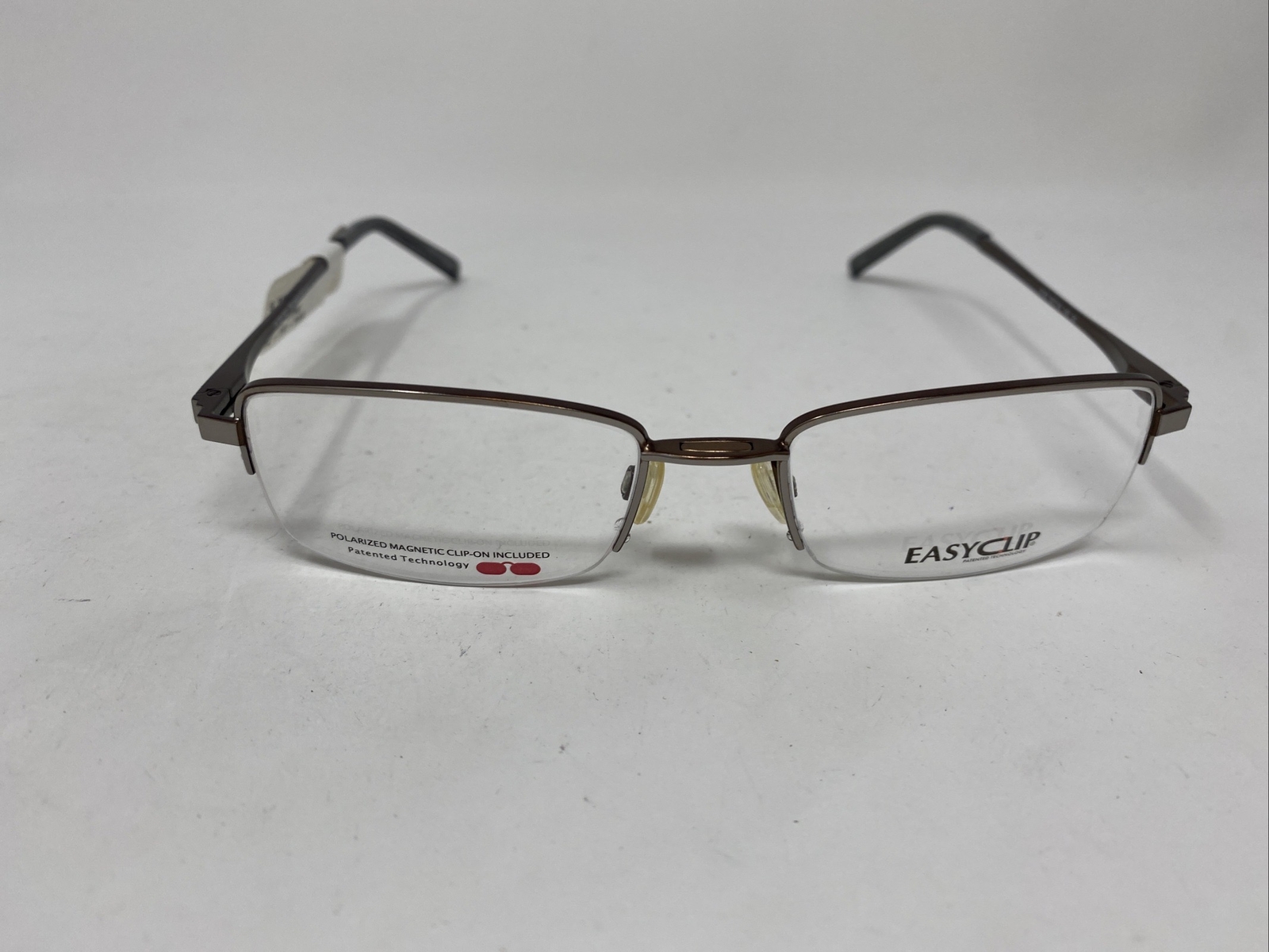 EASYCLIP 3122 52/19/140 20 GRAY BROWN FLEX HINGE EYEGLASSES FRAME BL96 ...