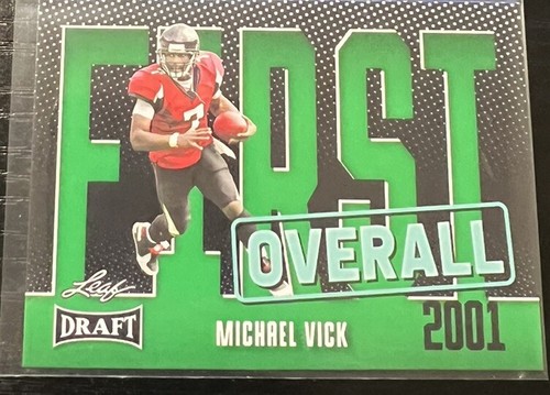 #9 MICHAEL VICK 2023 Leaf Draft Football GREEN FIRST OVERALL FALCONS ...