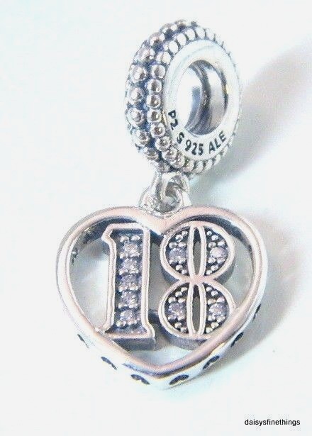 Authentic PANDORA Charm 18 Years of Love Sterling Silver Dangle ...