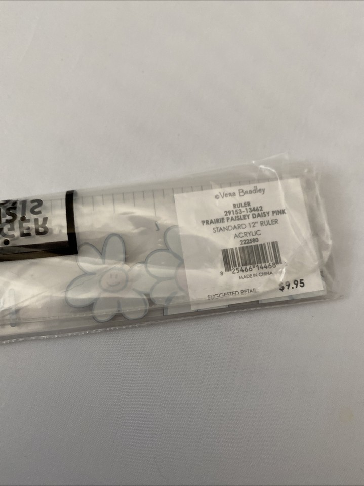 Vera Bradley HAPPY BEYOND MEASURE Prairie Paisley 12" Clear Acrylic ...